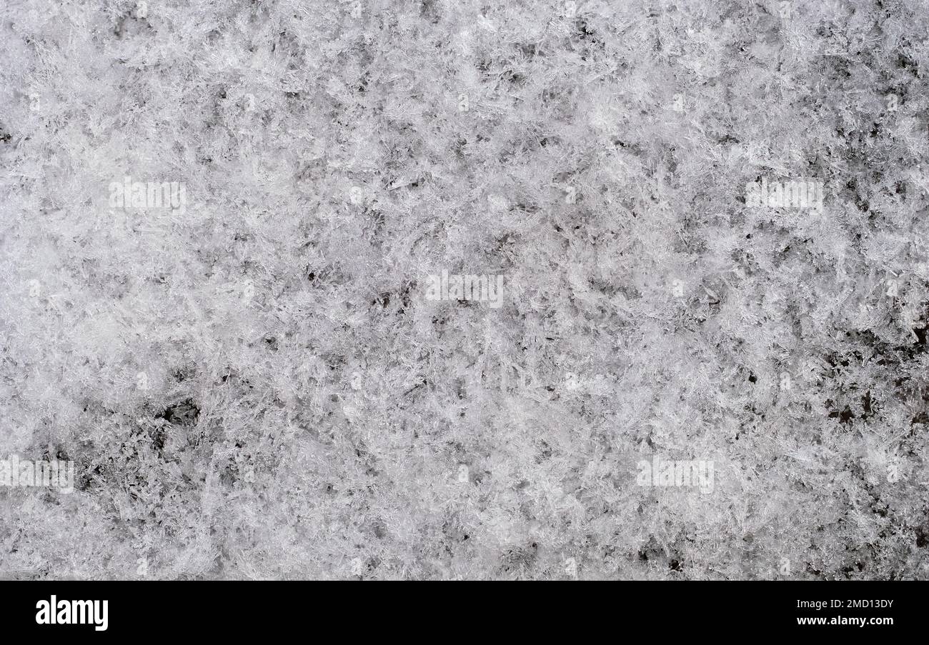 Frozen stacks of snow flakes Stock Photo - Alamy