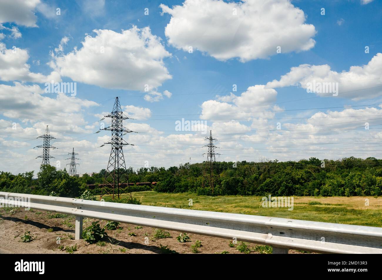 High -voltage line of Ukrainian power grids before the war in Ukraine ...