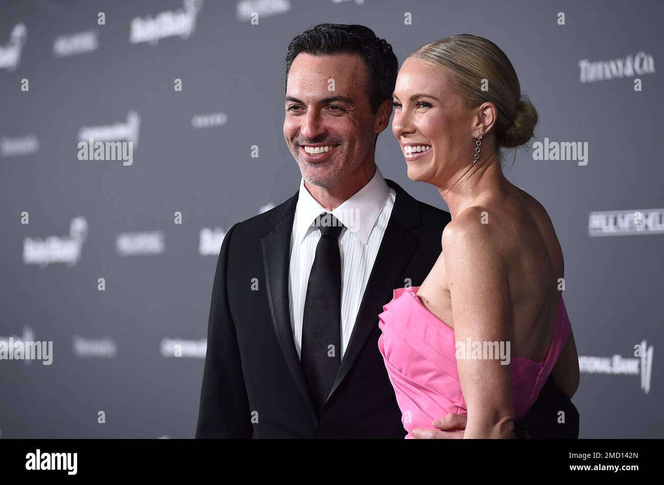 Reid Scott, left, and Elspeth Keller arrive at the Baby2Baby Gala at ...