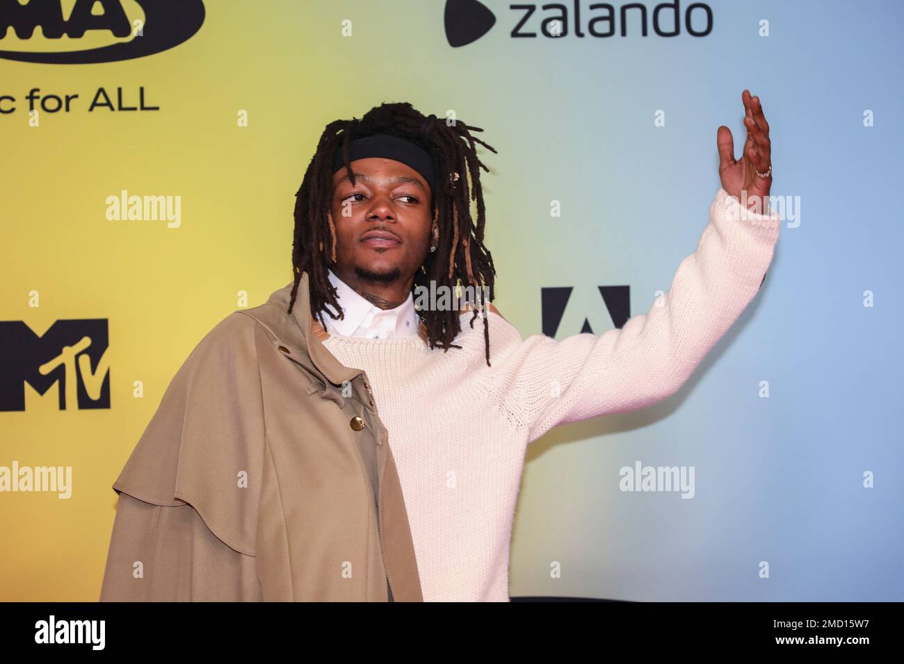 J.I.D poses for photographers upon arrival at the European MTV Awards ...