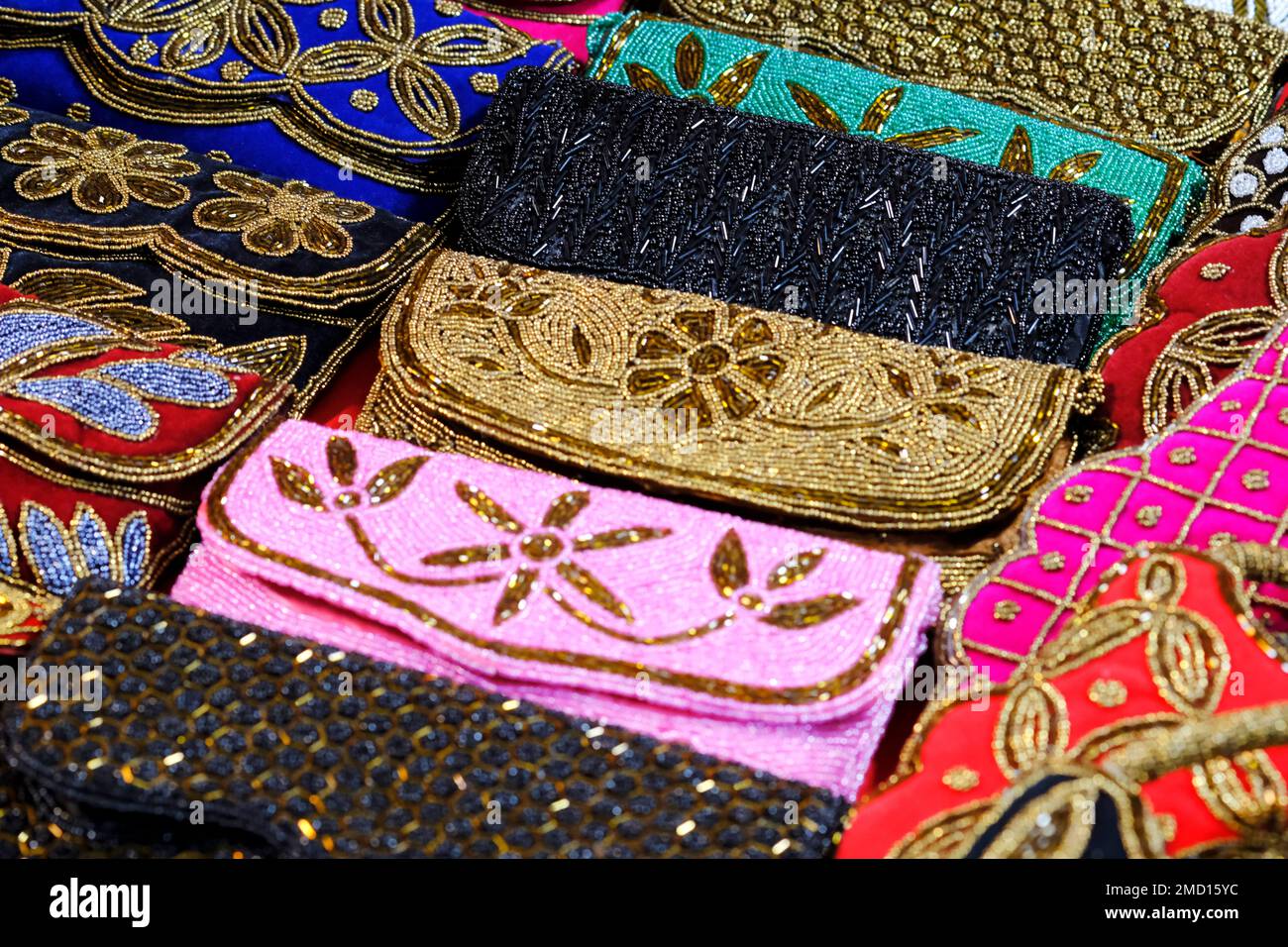 Colorful of fabric handcraft bag in the market, bags for women in the ...