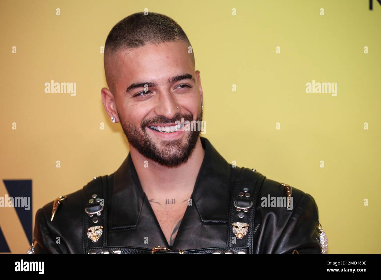 Maluma poses for photographers upon arrival at the European MTV Awards ...