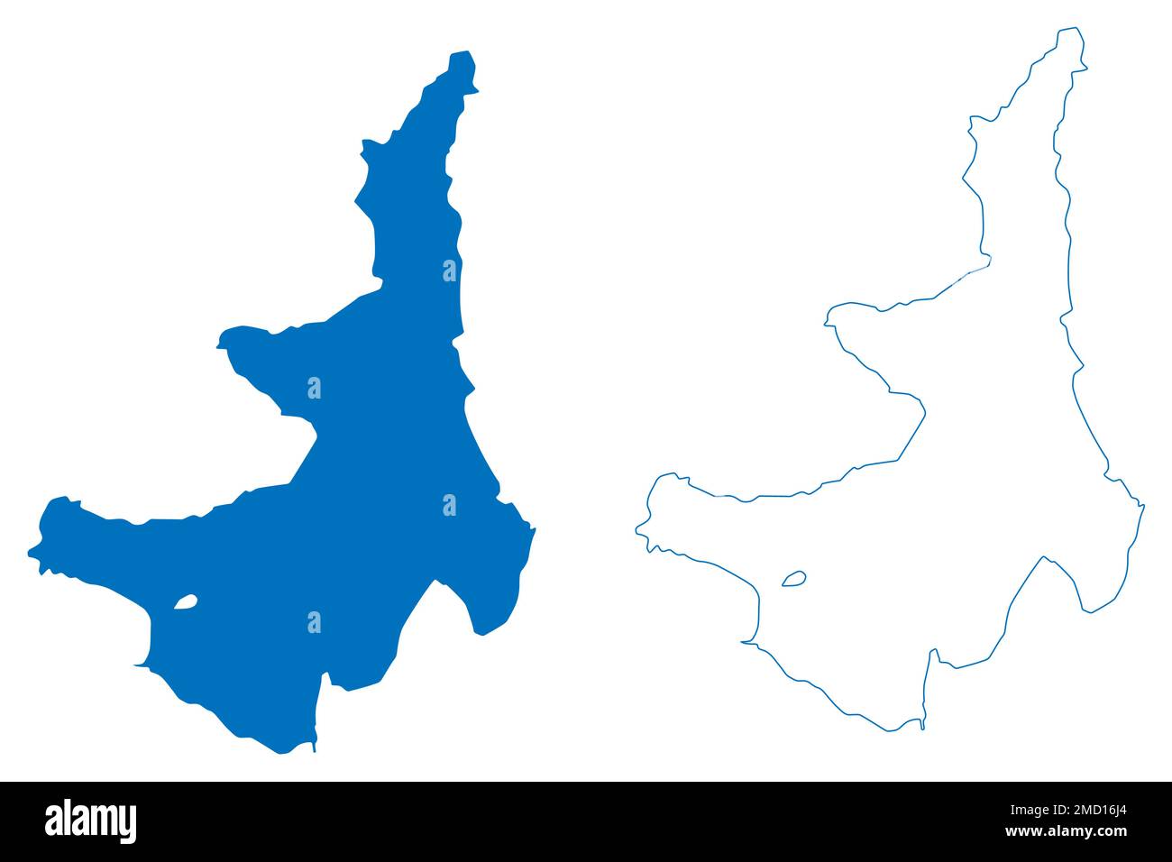 Lake Batak Reservoir (Republic of Bulgaria) map vector illustration ...