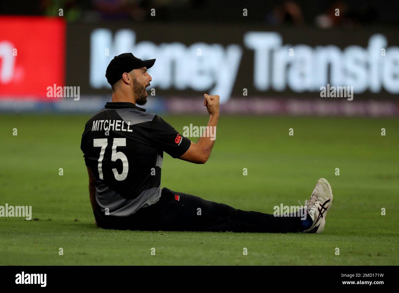 New Zealand's Daryl Mitchell celebrates catching out Australia's ...