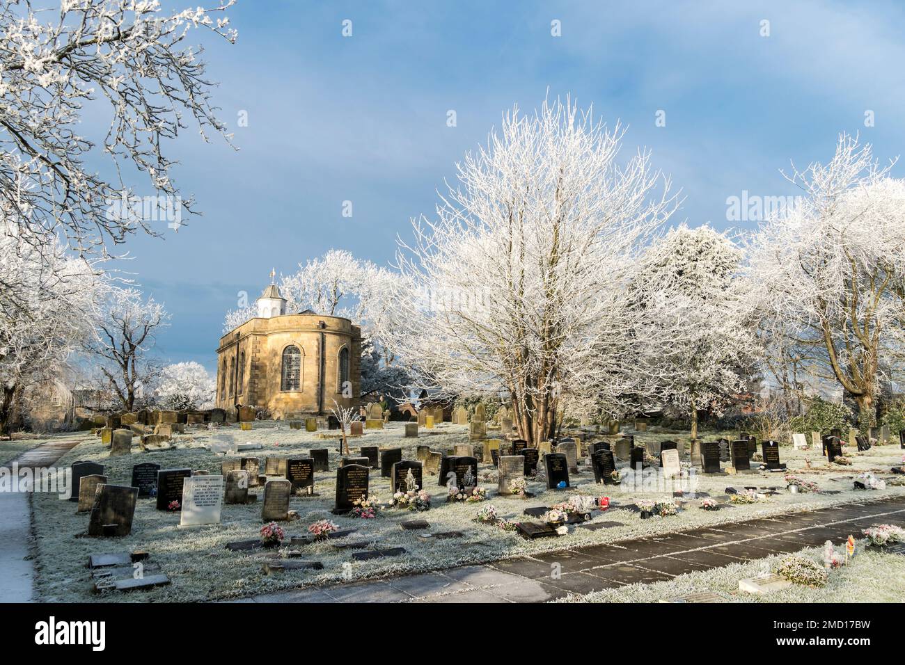 Heavy frost in St Peter and St Paul churchyard Cherry Willingham ...
