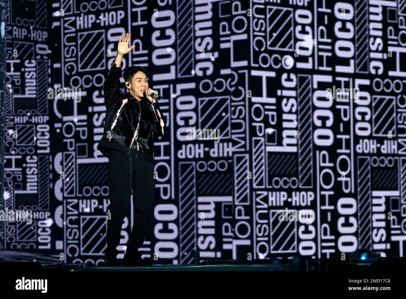 South Korean K-Pop rapper Loco performs during the 2021 World K-Pop ...
