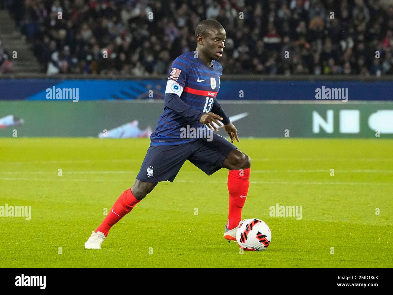 France's N'Golo Kante controls the ball 7during the World Cup 2022 ...