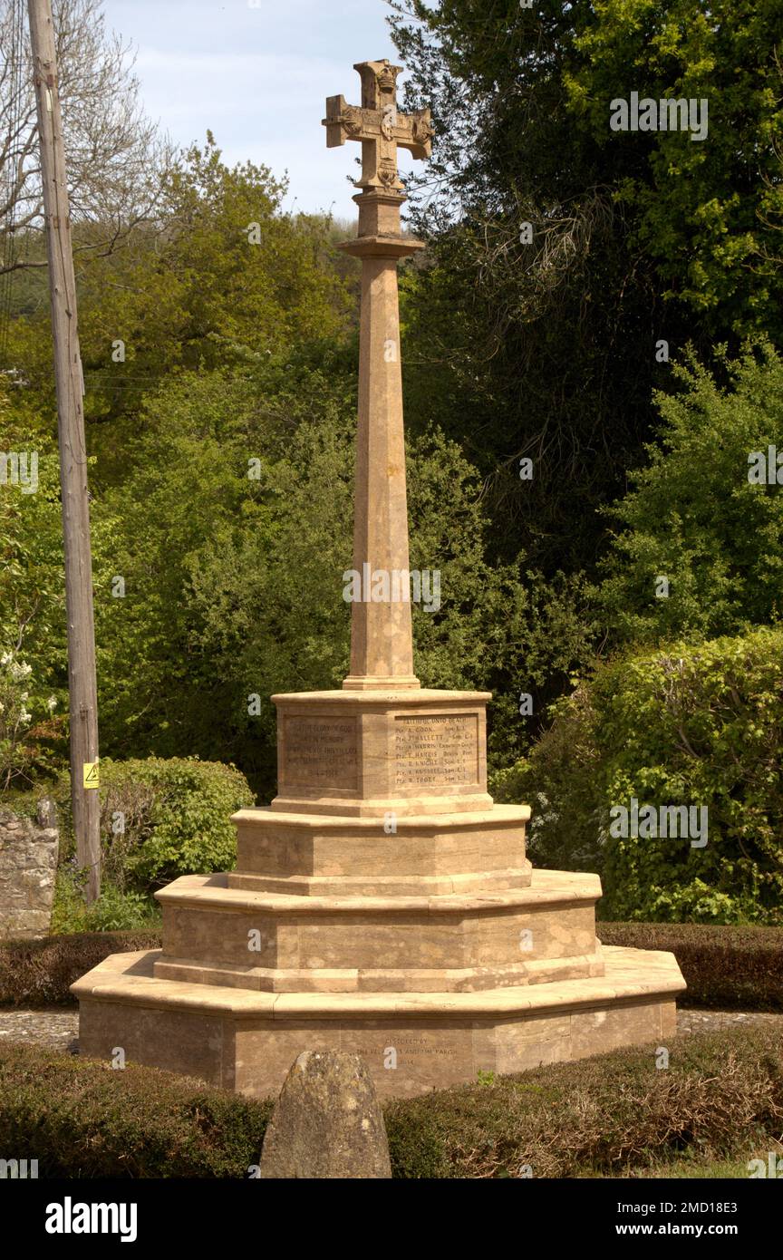 War memorial cross at Chaffcombe in Somerset Stock Photo - Alamy