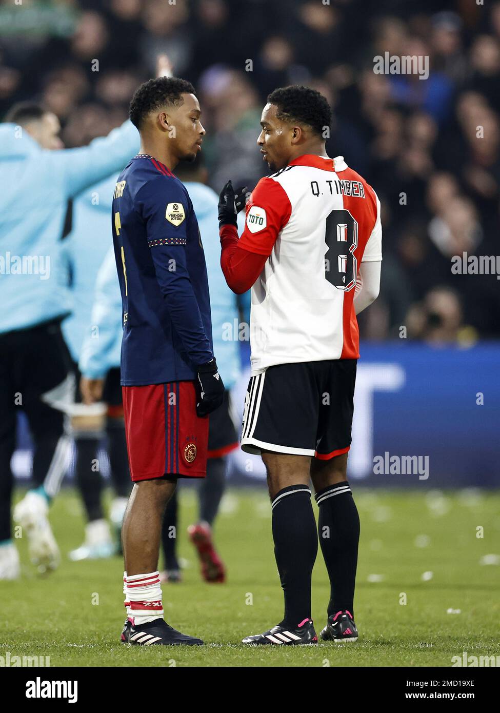 ROTTERDAM - (LR) Jurrien Timber of Ajax, Quinten Timber of Feyenoord ...