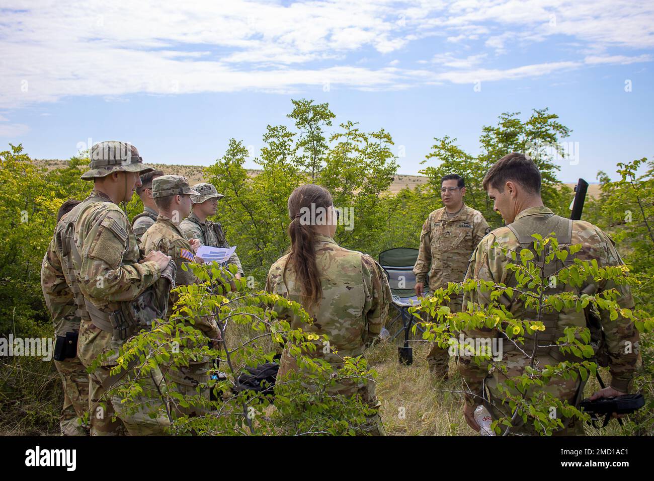 BABADAG TRAINING AREA, Romania-- Sgt. Gamez of 3-227 AHB gives ...