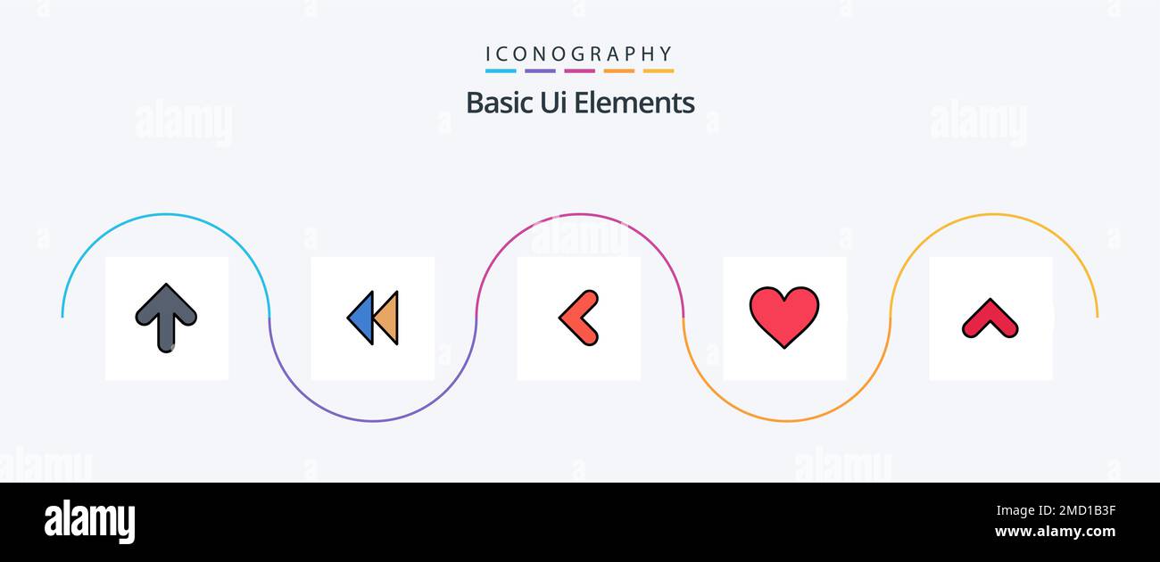Basic Ui Elements Line Filled Flat 5 Icon Pack Including arrows ...