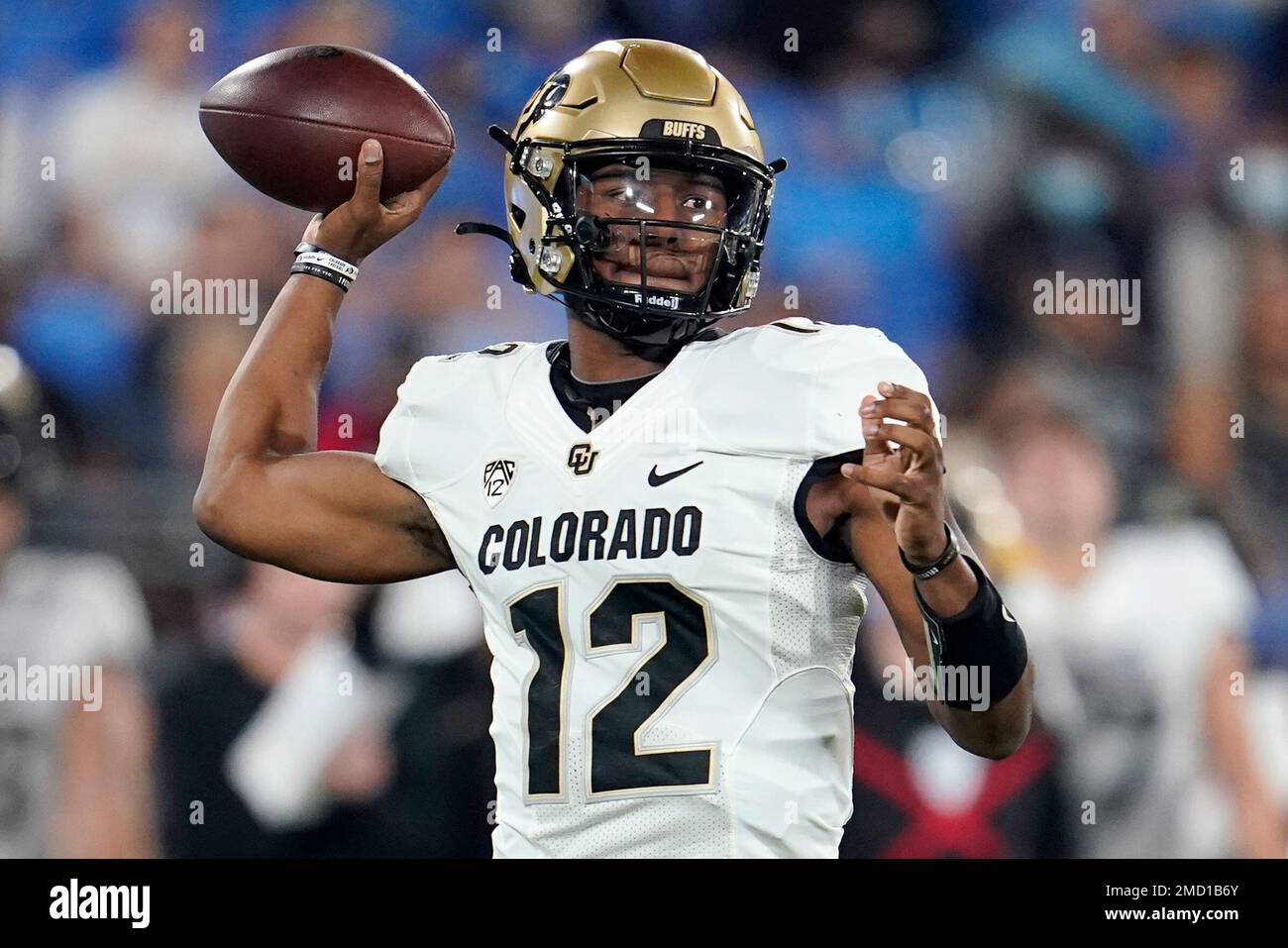 Colorado quarterback Brendon Lewis throws a pass during the first half ...