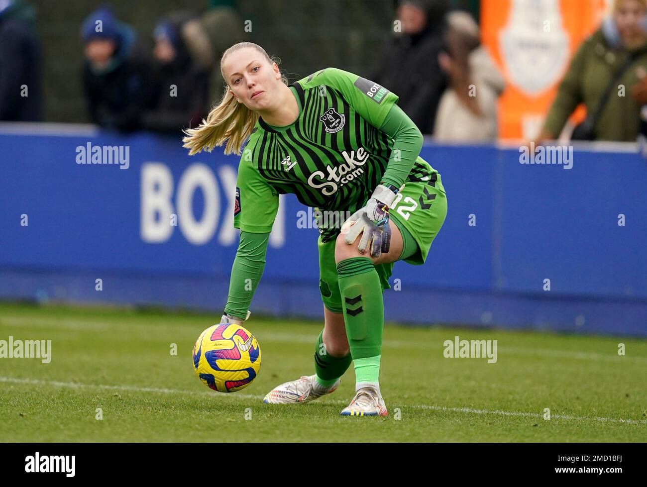 Everton goalkeeper Emily Ramsey in action during the Barclays Women's ...