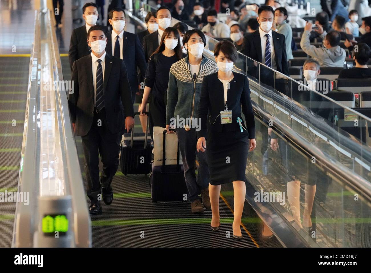 Japan's former Princess Mako, third right, the elder daughter of Crown ...