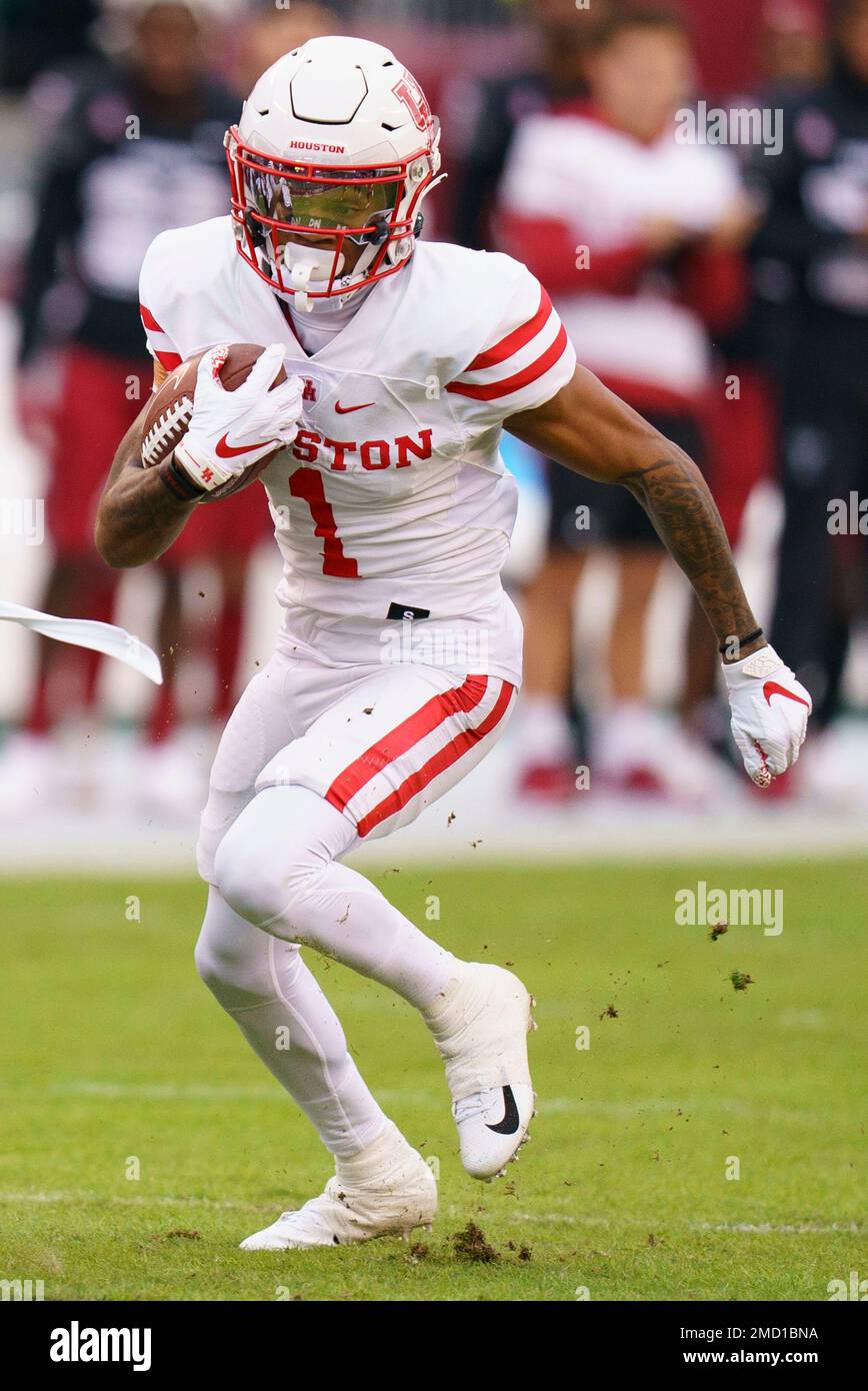 Houston wide receiver Nathaniel Dell (1) in action during the first ...