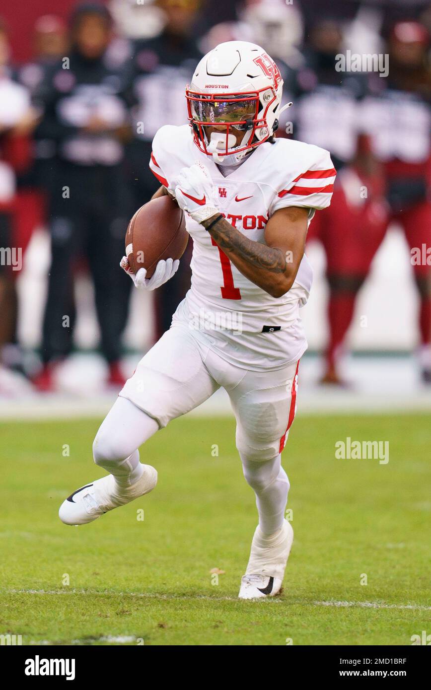 Houston wide receiver Nathaniel Dell (1) in action during the first ...