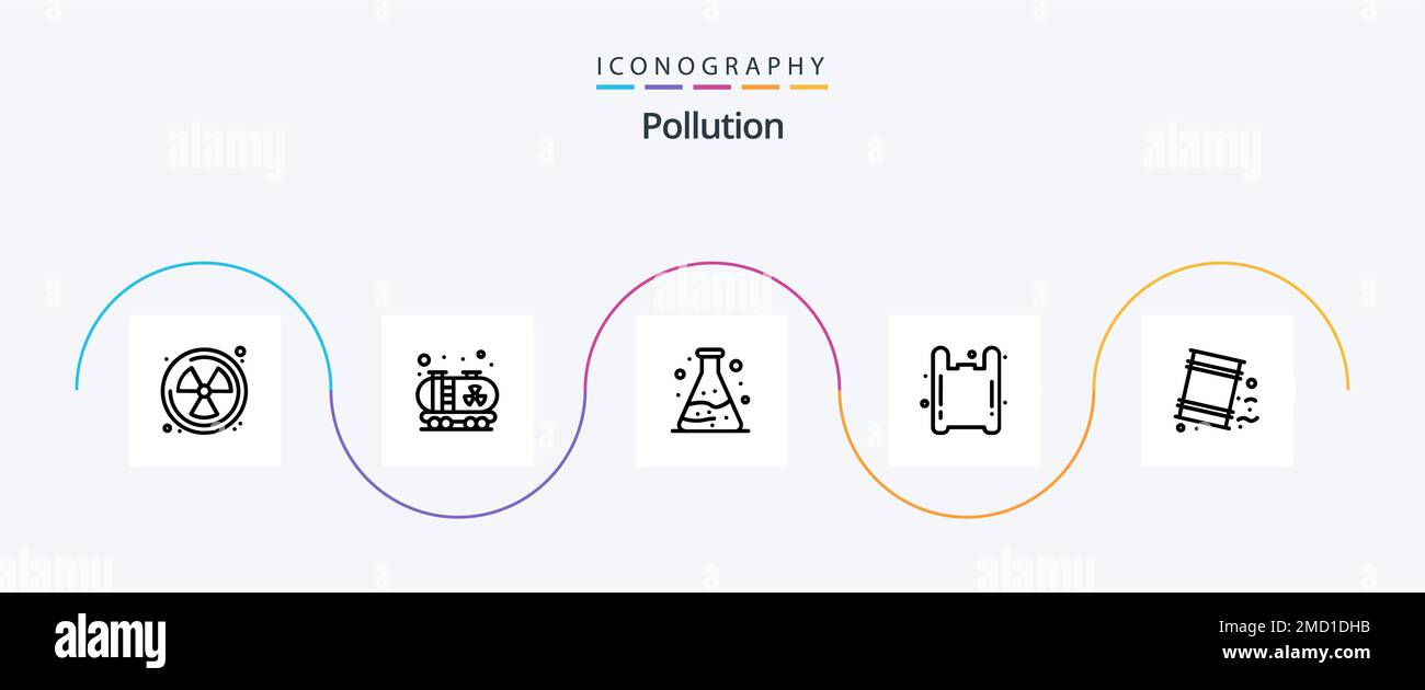 Pollution Line 5 Icon Pack Including . garbage. waste. environment ...