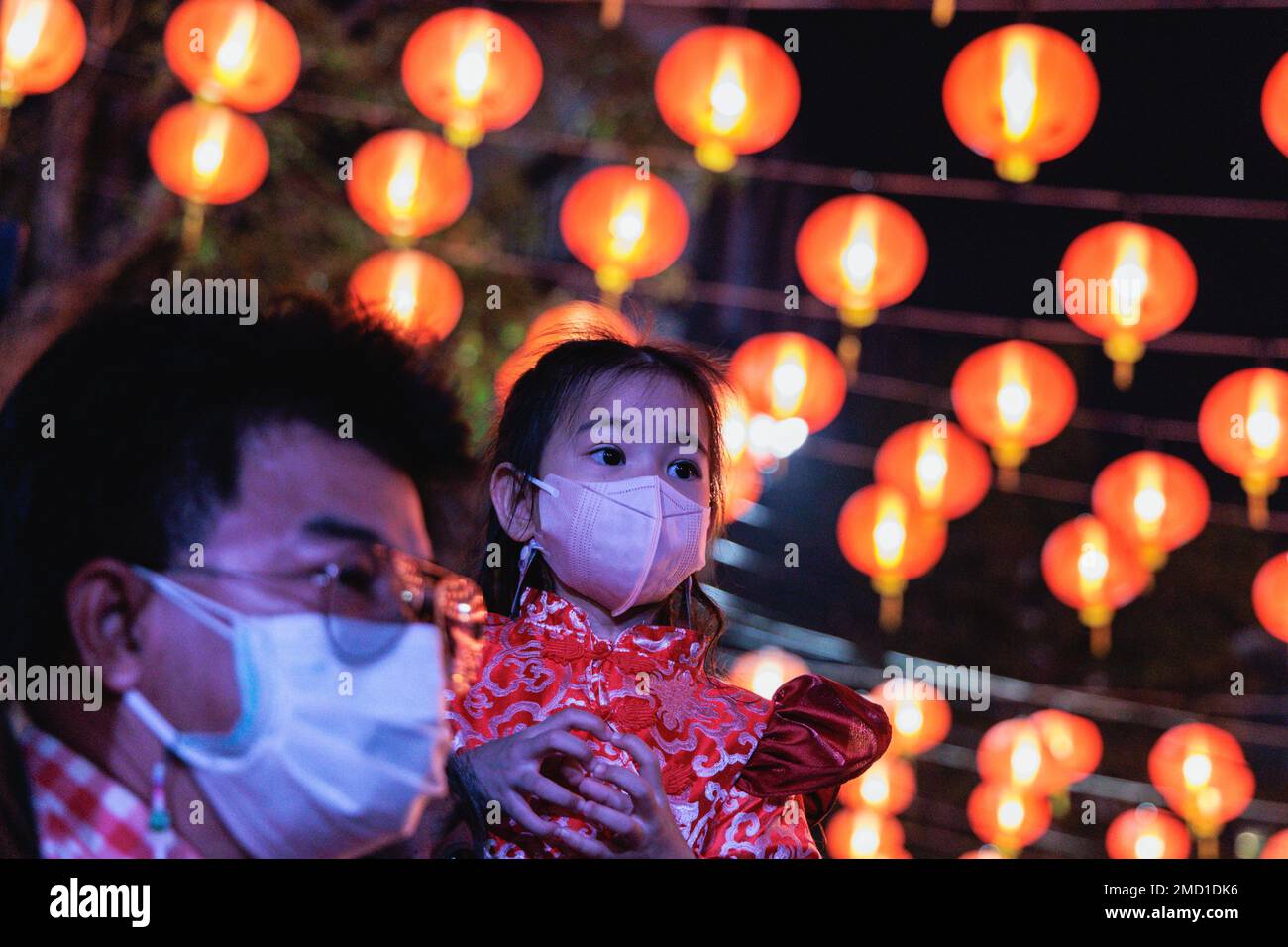 A child seen wearing Qipao at Bankokís Chinatown. (Photo by Varuth ...