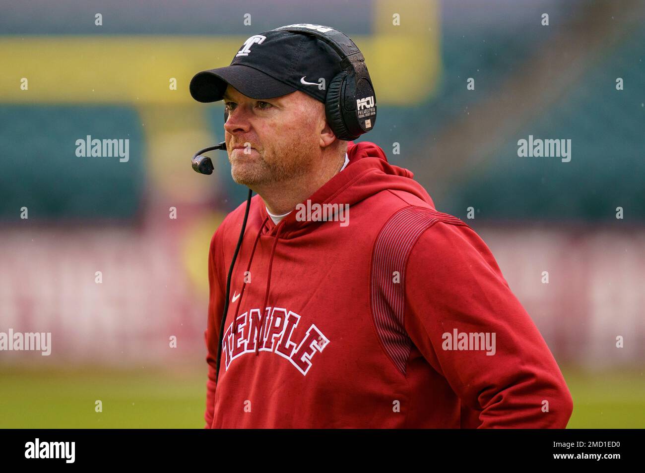Temple head coach Rod Carey looks on during the second half of an NCAA ...