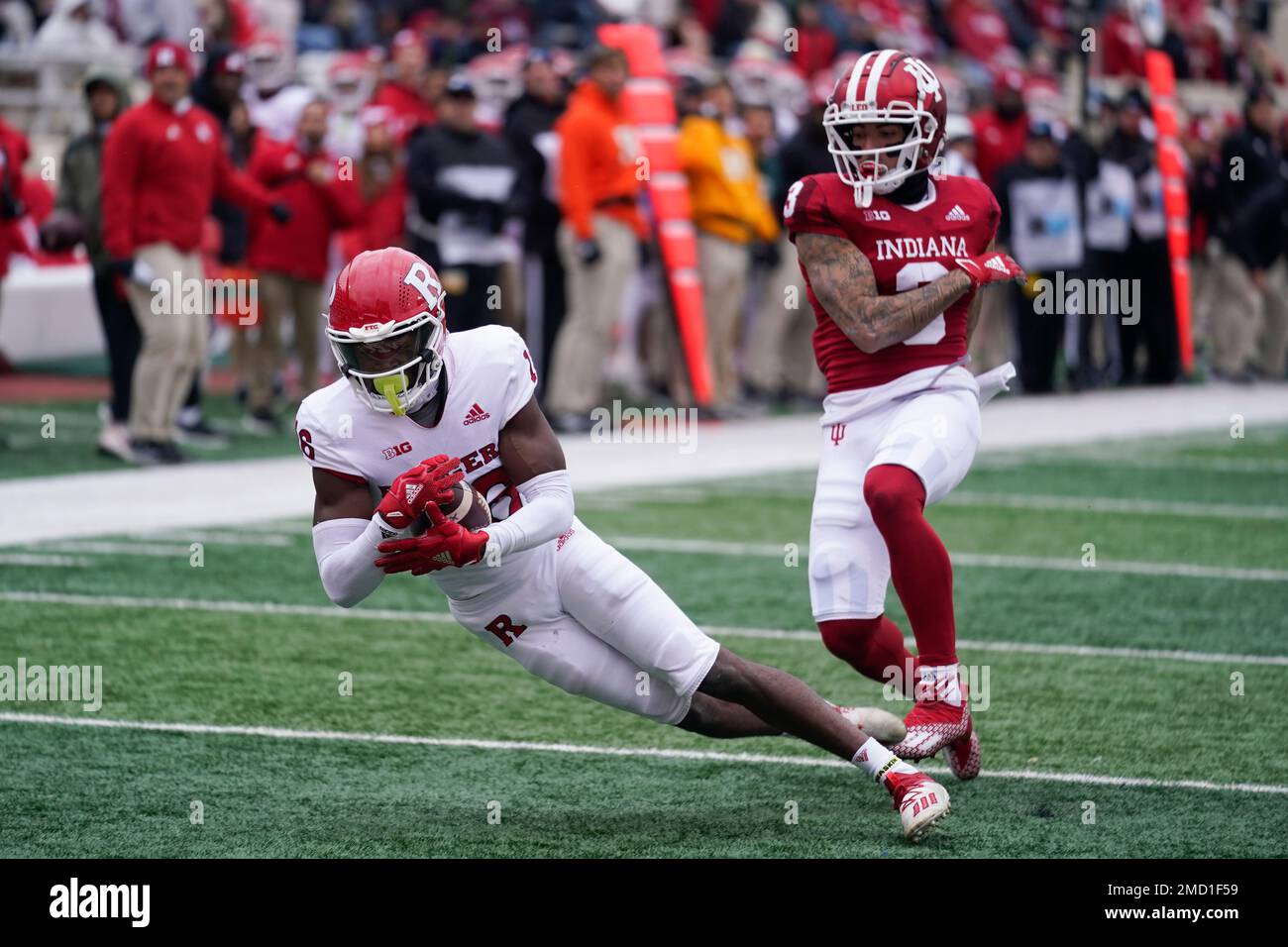 Rutgers defensive back Max Melton (16) intercepts a pass intended for ...