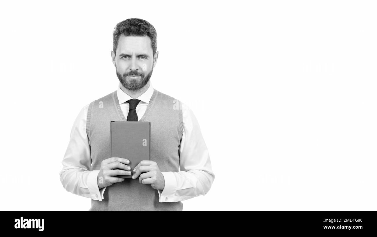 agenda. businessman hold notebook. successful ceo with notepad Stock ...