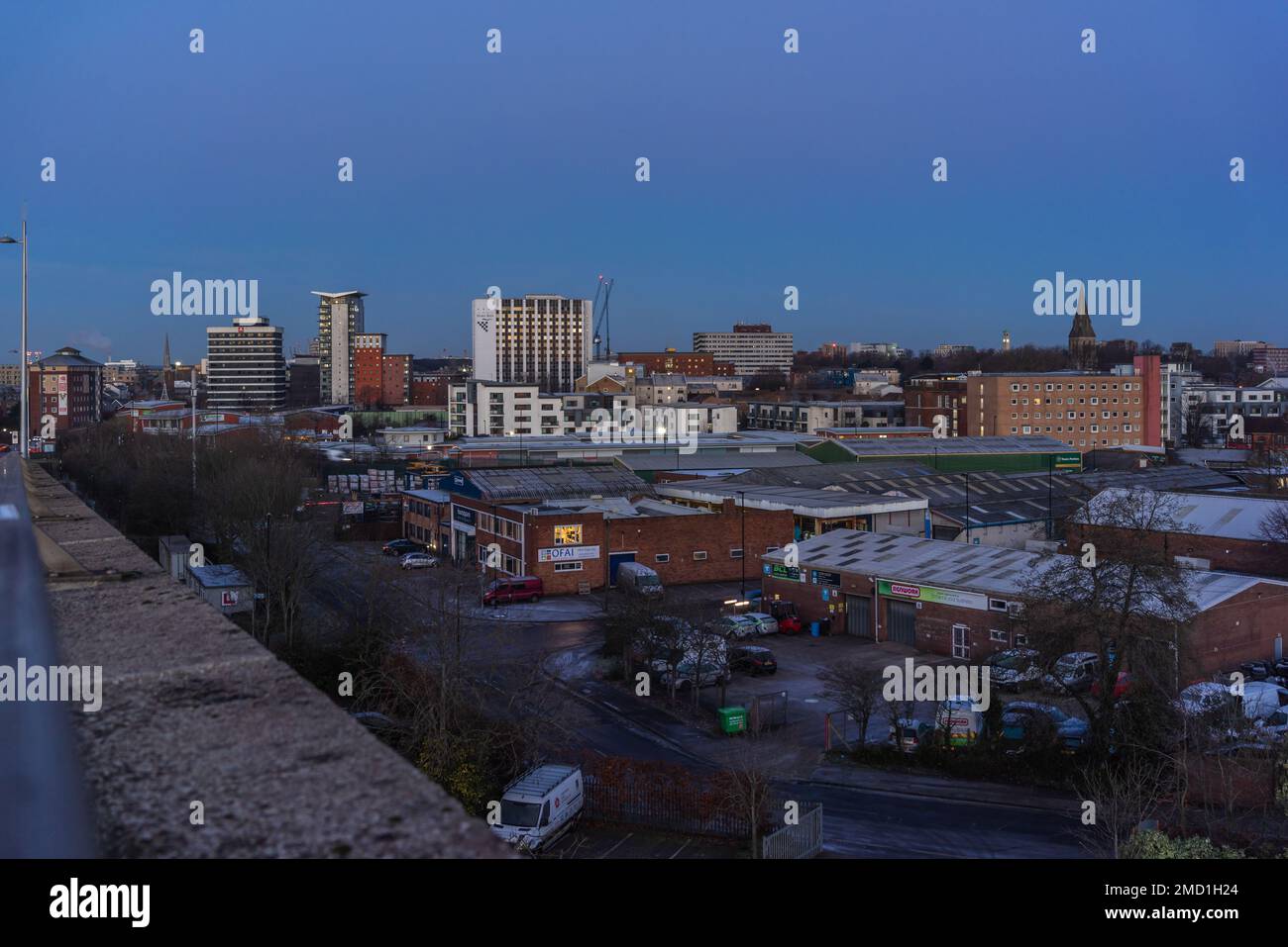 Blue hour sunrise over Southampton city centre as seen from the Itchen ...