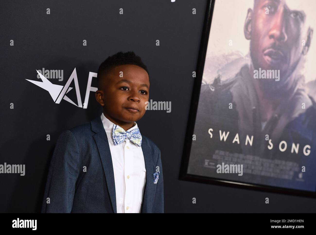 Cast member Dax Rey arrives at the premiere of "Swan Song" during the ...