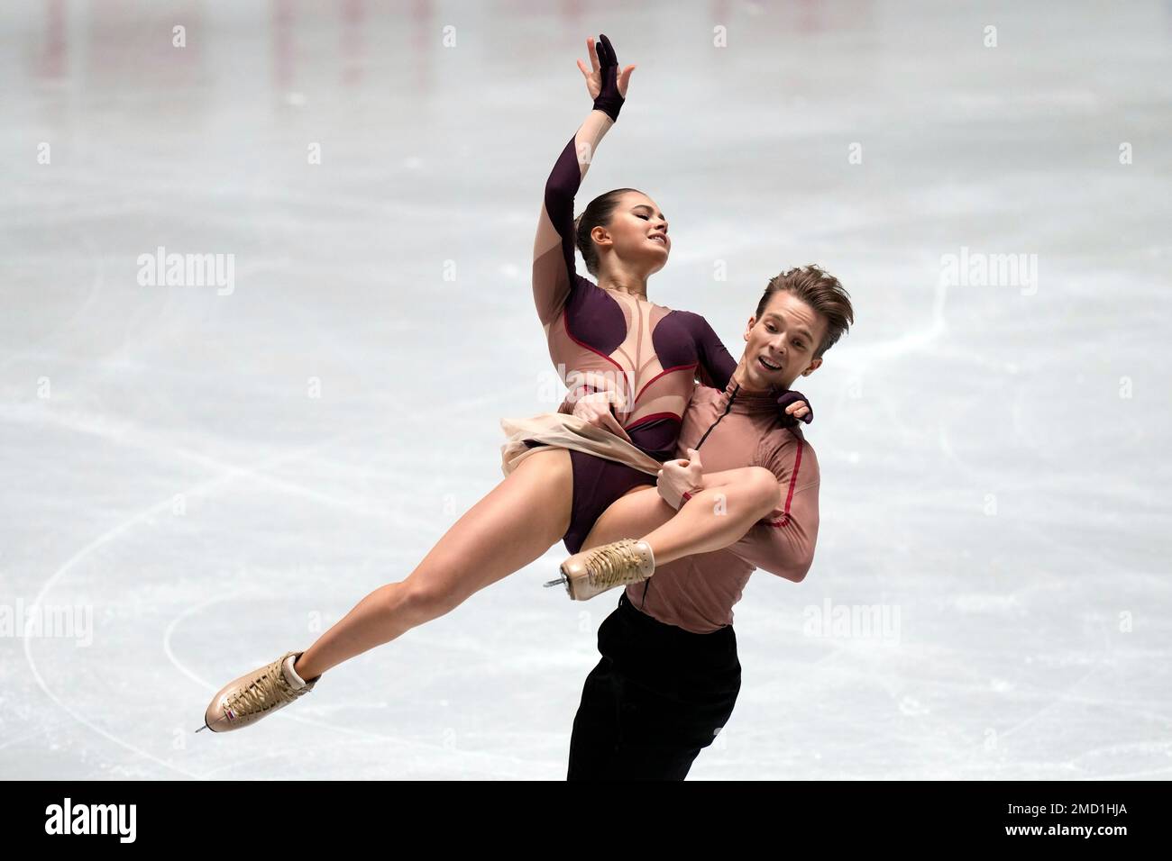 Sofia Shevchenko and Igor Eremenko of Russia perform during the Ice Dance Free Dance at the ISU ...
