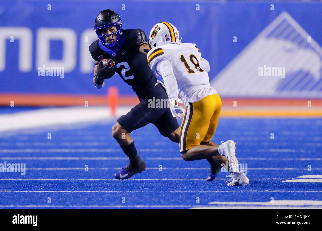 Boise State wide receiver Khalil Shakir (2) runs after a reception, in ...