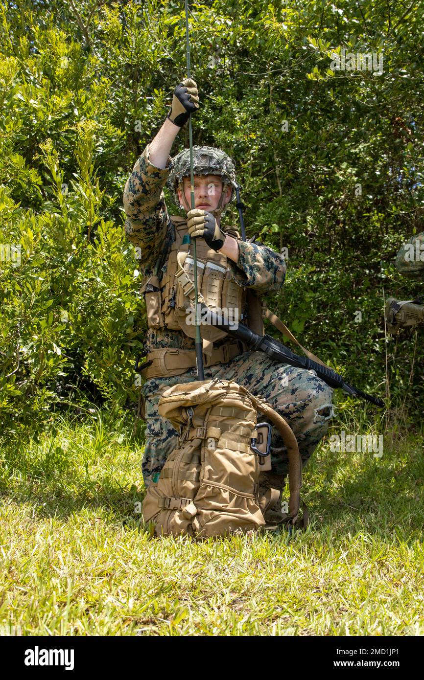 U.S. Marine Corps Cpl. Kevin Humphrey, a radio operator with 2nd Air ...