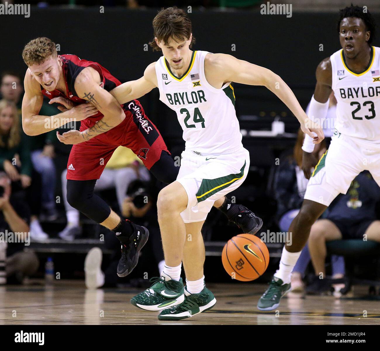 Baylor guard Matthew Mayer (24) steals the ball from Incarnate Word ...