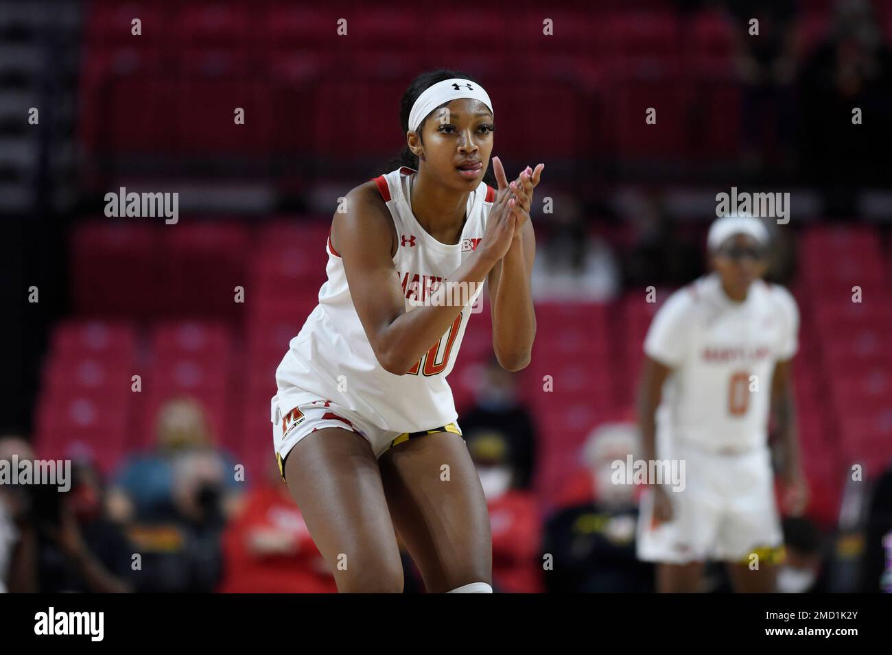 Maryland's Angel Reese during the first half of an NCAA college ...