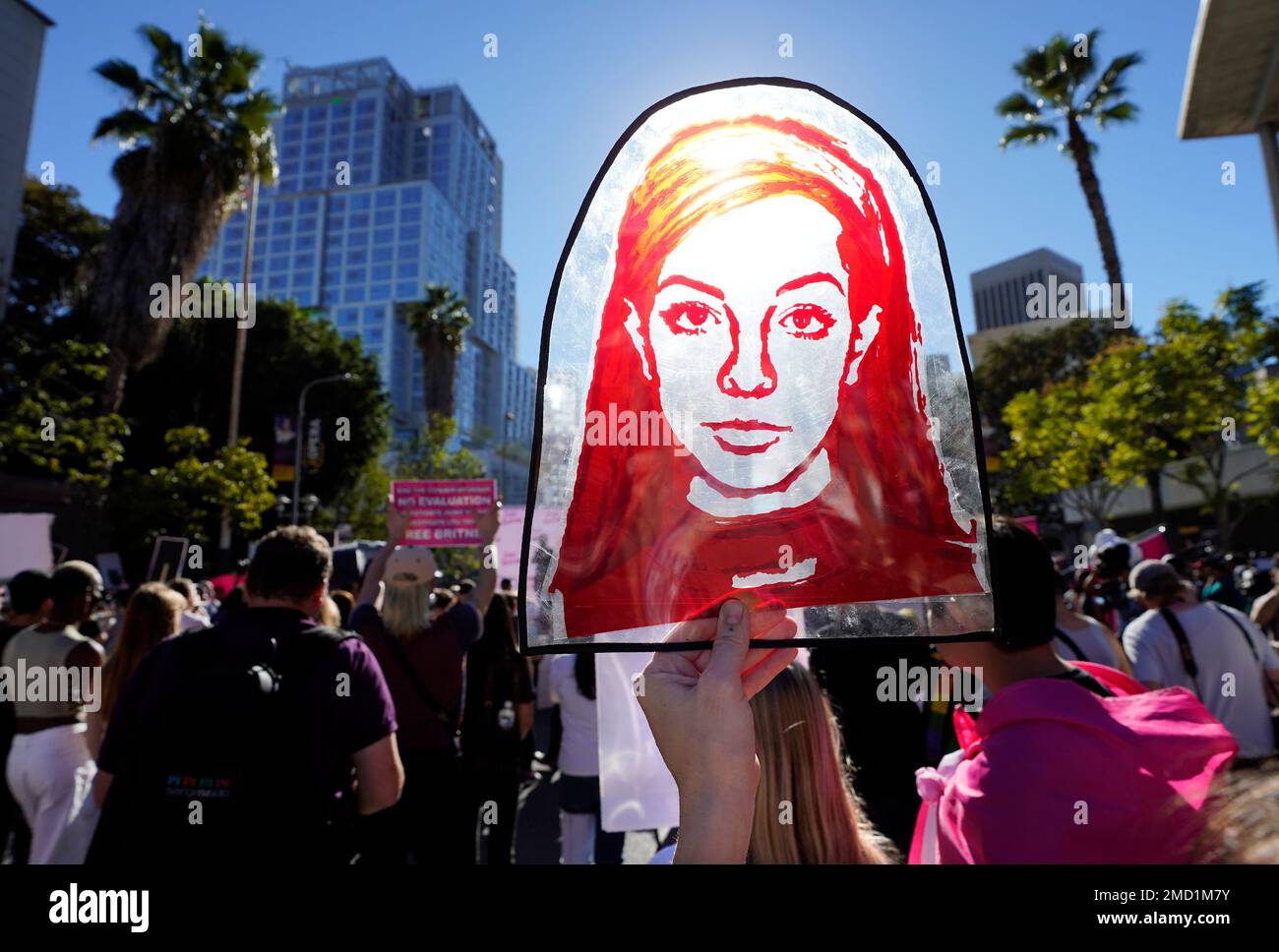 A Rubylith printing screen featuring a portrait of Britney Spears is ...