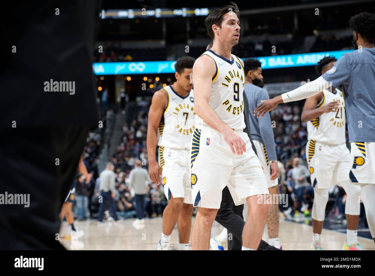 Indiana Pacers guard T.J. McConnell (9) in the second half of an NBA ...