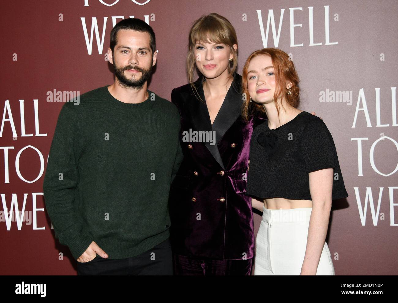 Actor Dylan O'Brien, left, writer-director Taylor Swift and actor Sadie ...