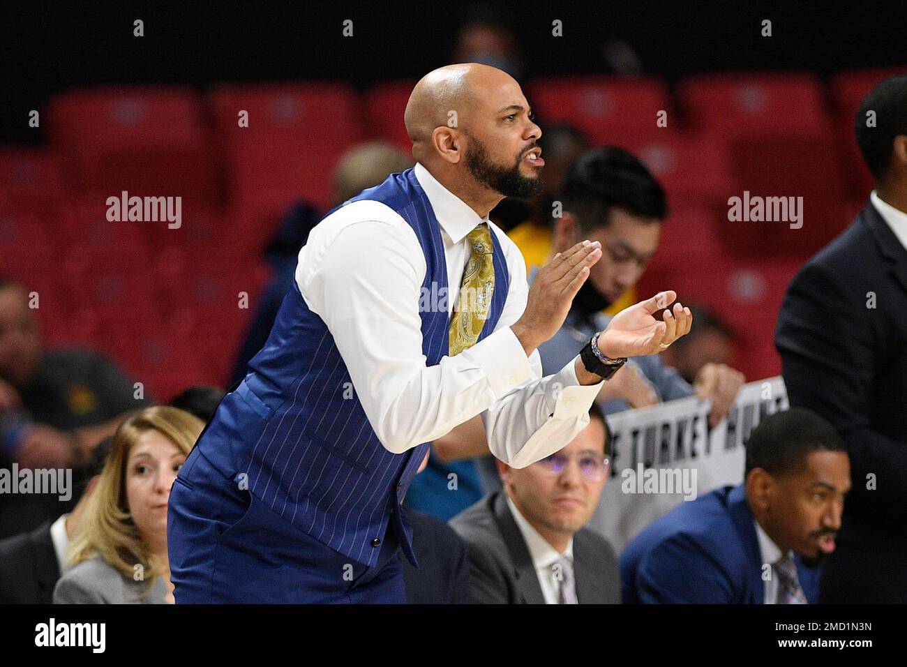 George Washington head coach Jamion Christian during the first half of ...