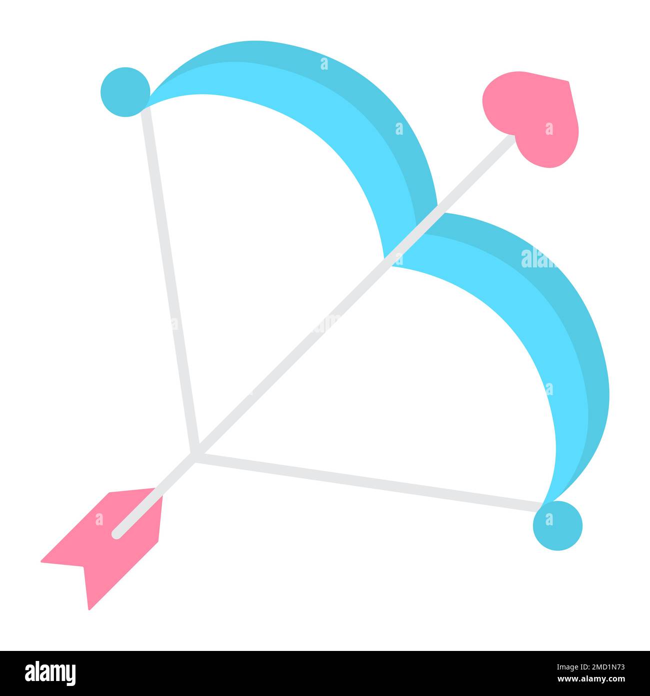 Cupid bow with arrow flat icon, valentines day and romantic, love sign ...