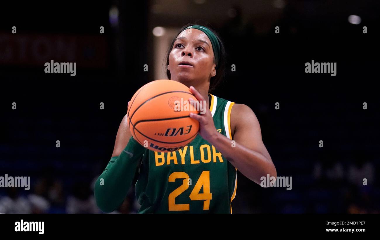 Baylor guard Sarah Andrews shoots free throws during an NCAA college ...
