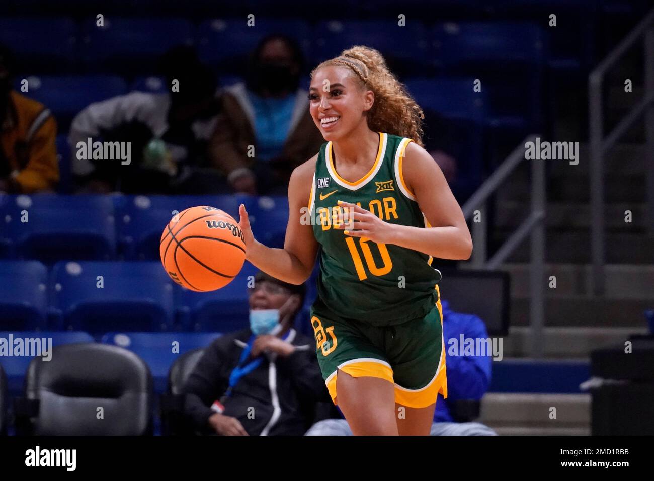 Baylor guard Jaden Owens advances the ball up court during an NCAA ...