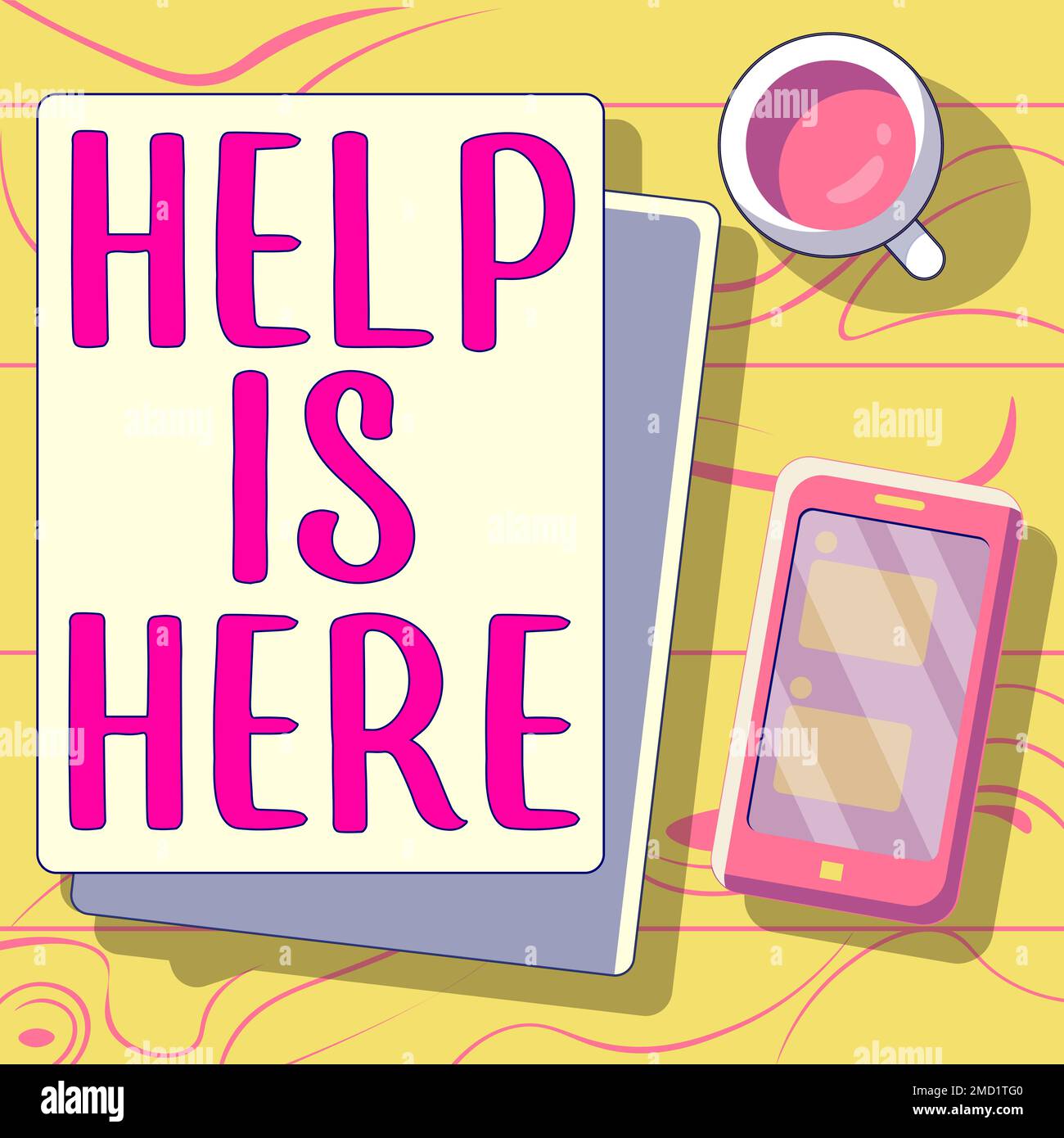 Conceptual caption Help Is Here. Conceptual photo The action of helping ...