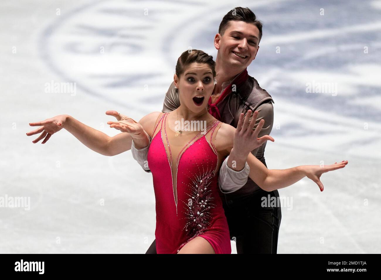 Anastasia Mishina and Aleksandr Galliamov, of Russia perform during the ...