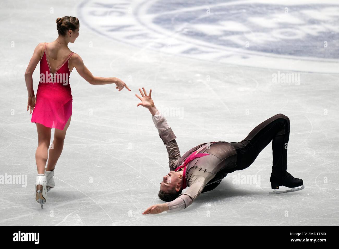 Anastasia Mishina and Aleksandr Galliamov, of Russia perform during the ...
