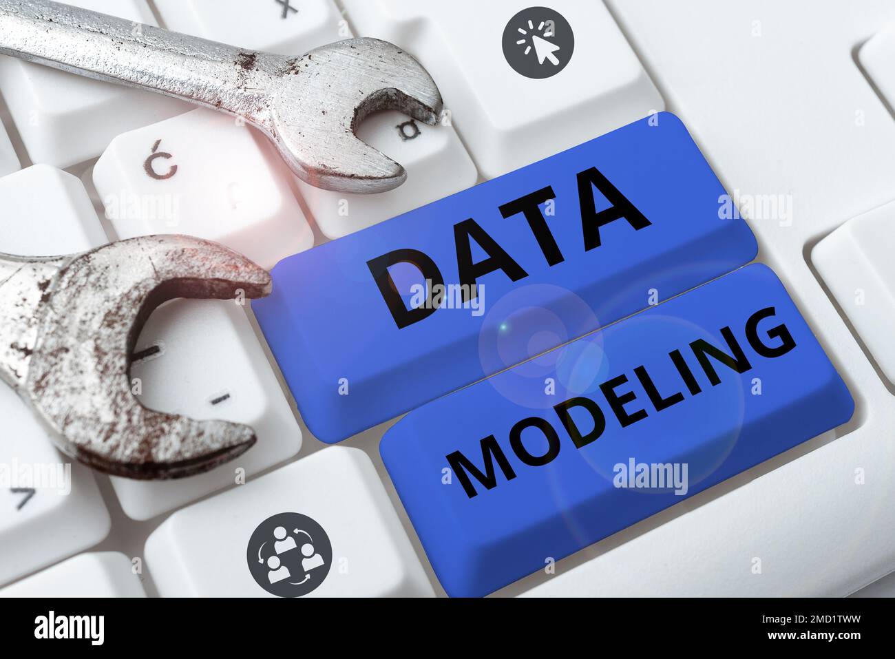 Conceptual display Data Modeling. Conceptual photo process of transferring data between data ...