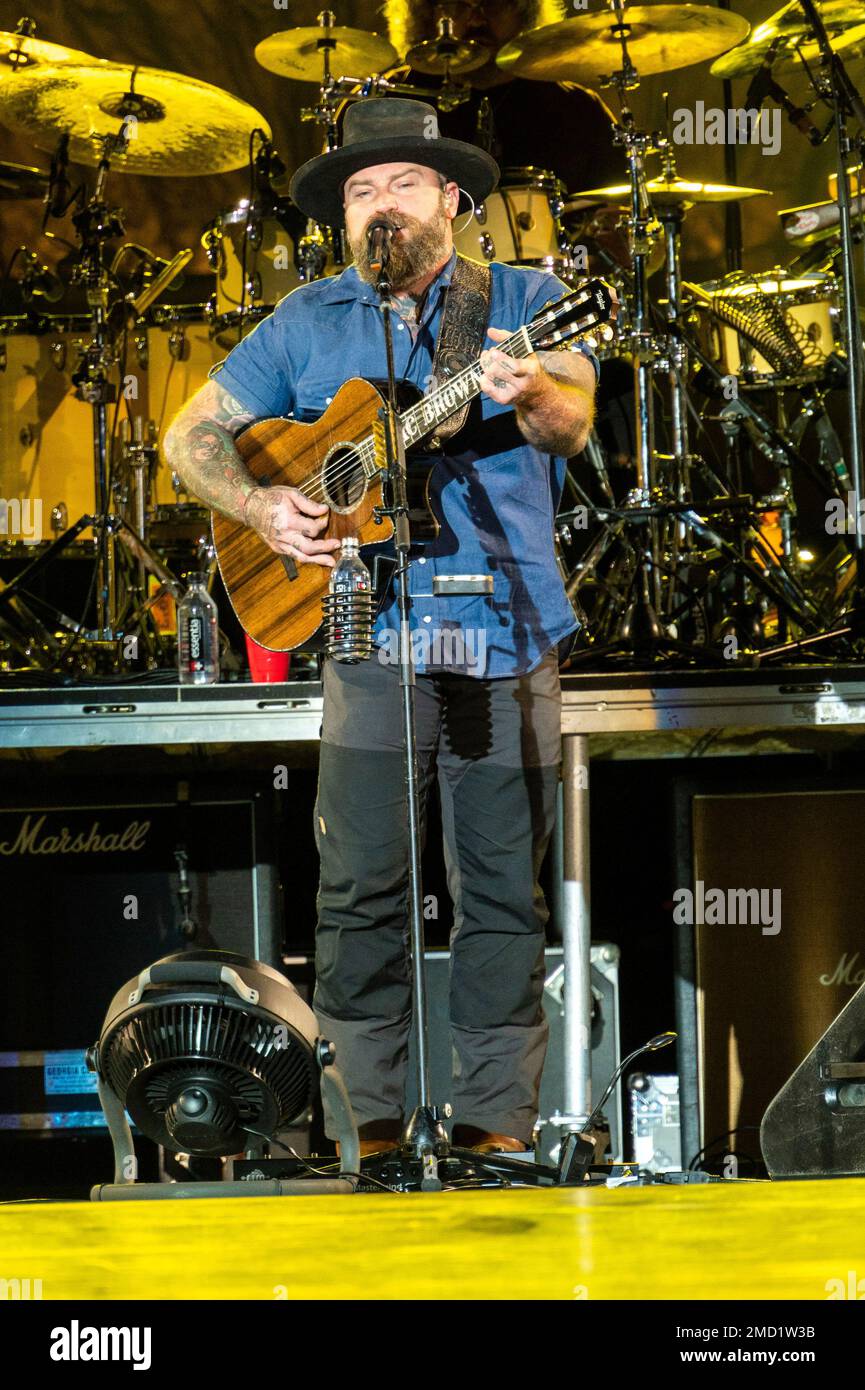 Zac Brown, of Zac Brown Band, performs on Thursday, Nov. 11, 2021, at ...