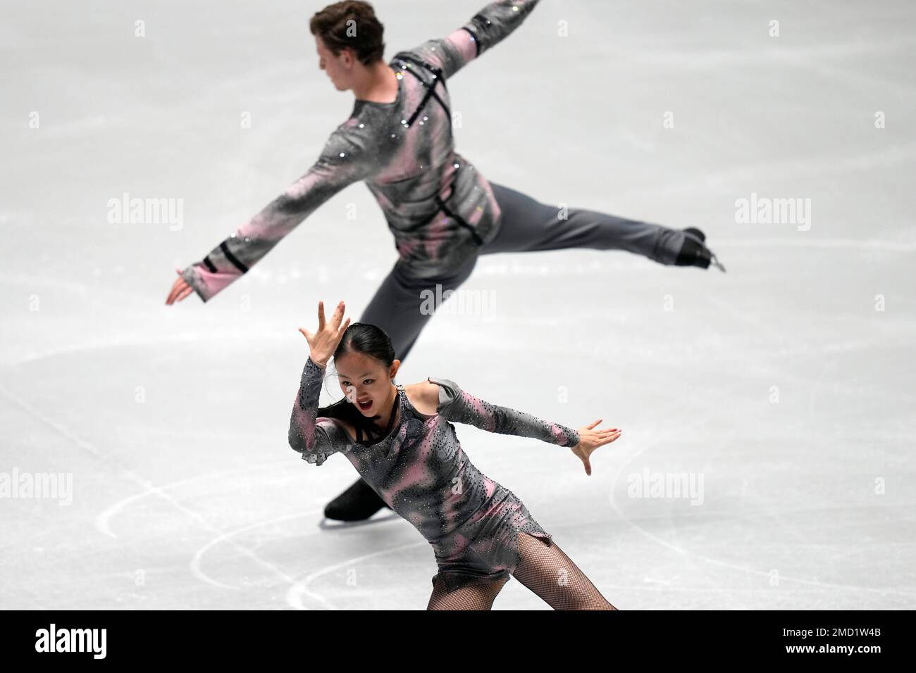 Audrey Lu and Misha Mitrofanov, of the United States perform during the ...