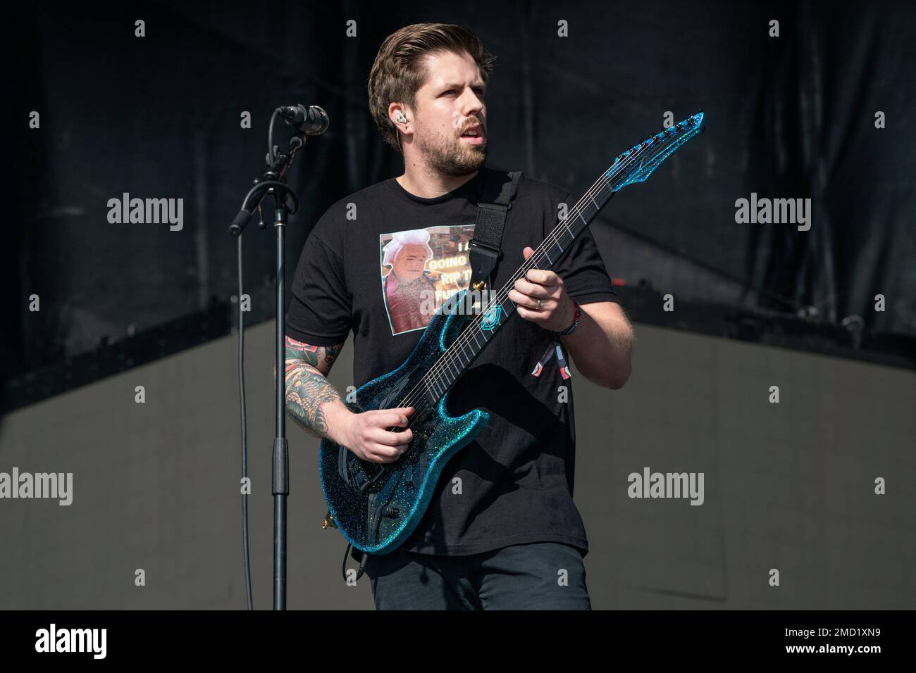 Mike Stringer of Spiritbox performs at Welcome to Rockville at Daytona International Speedway on ...
