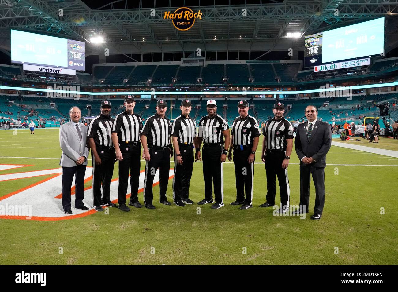 NFL officials from left to right: Replay assistant Meddie Kalegi, side ...