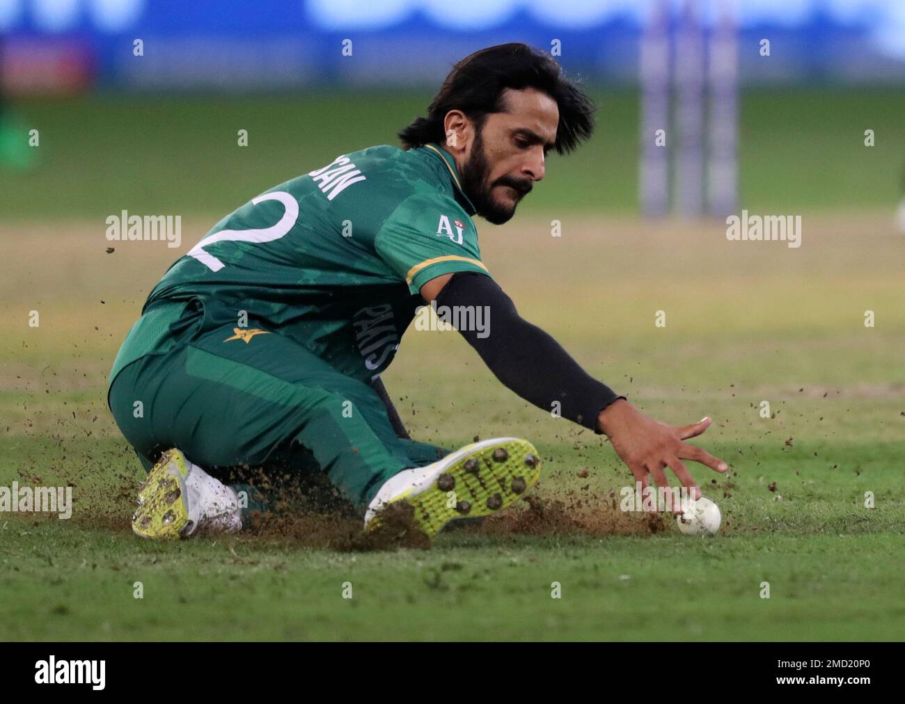 Pakistan's Hasan Ali fields during the Cricket Twenty20 World Cup semi ...