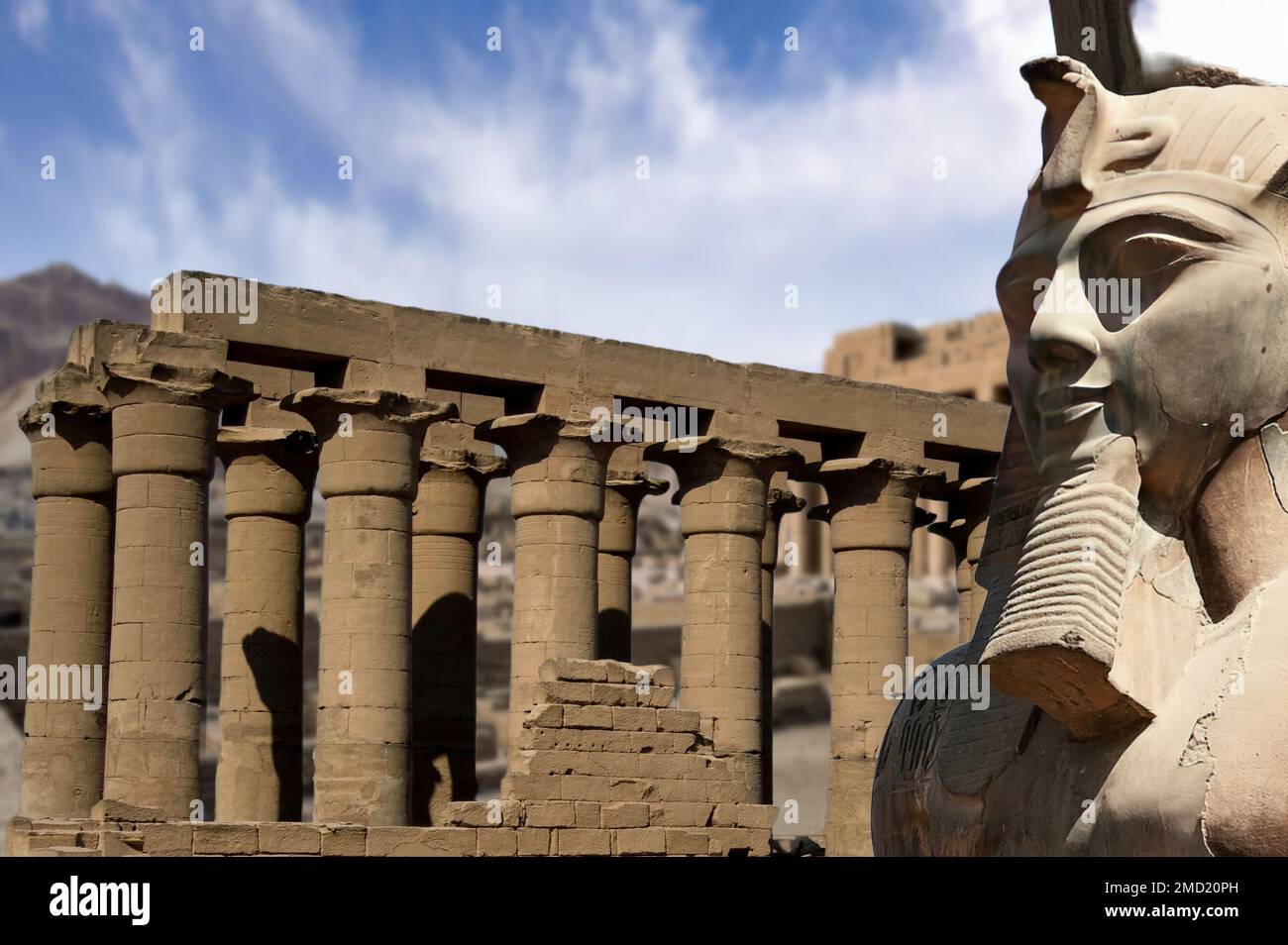 The Ramesseum is the funerary temple of Pharaoh Ramses II in Egypt.It ...