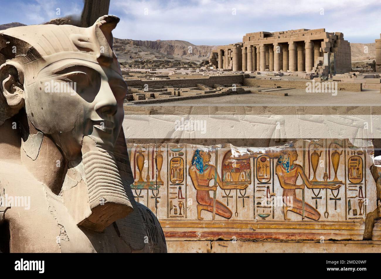 The Ramesseum is the funerary temple of Pharaoh Ramses II in Egypt.It ...